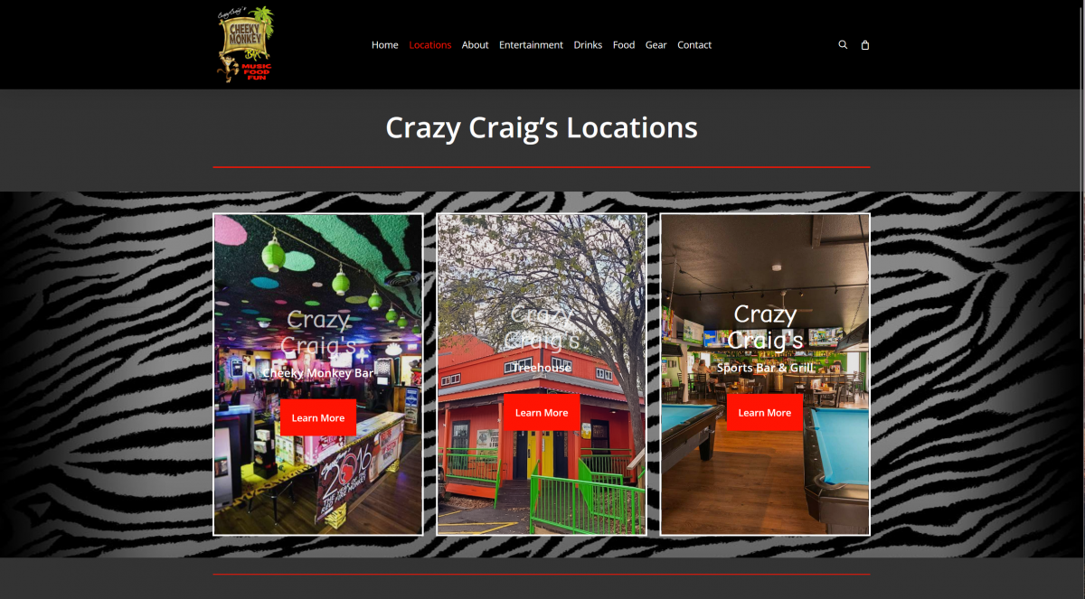 Crazy Craig's Cheeky Monkey Bar - Wego Creative Marketing, Multimedia & Web